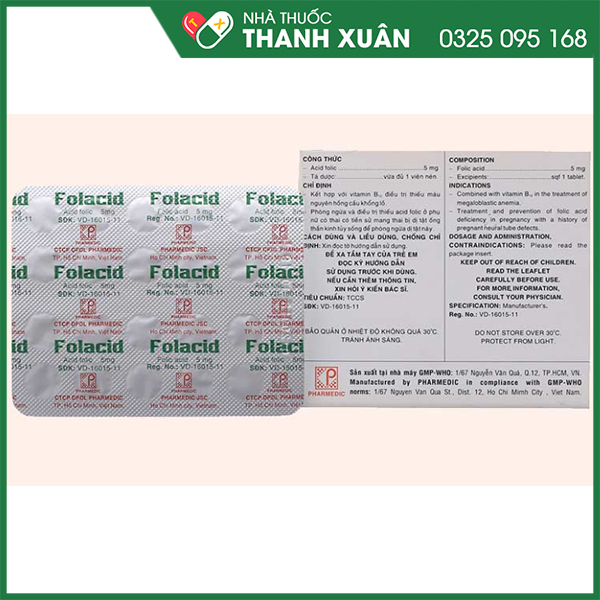 Folacid dự phòng và điều trị thiếu acid folic