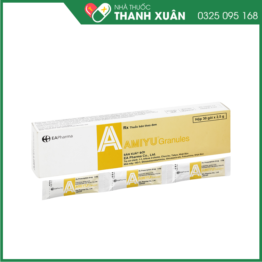 Thuốc cốm AMIYU Granules cung cấp các acid amin trong suy thận mạn tính