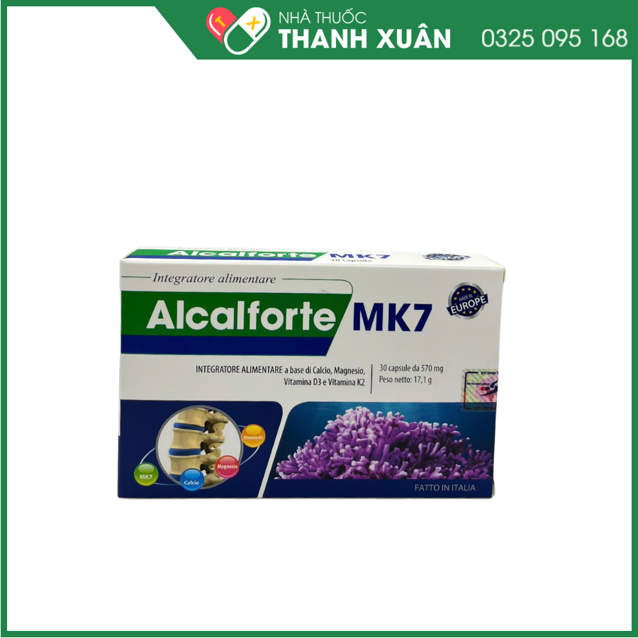 Alcalforte MK7 - Bổ sung canxi, magie, vitamin D3, vitamin K2 cho cơ thể