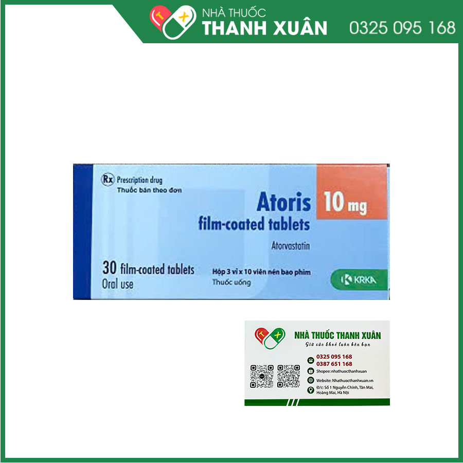 Thuốc Atoris 10mg điều trị rối loạn mỡ máu nguyên phát và rối loạn ...