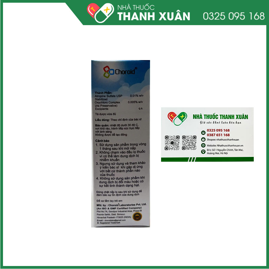 Atropia điều trị mỏi mắt và kiểm soát sự tiến triển của cận thị