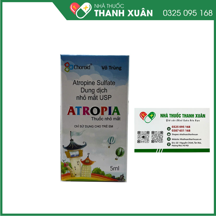 Atropia điều trị mỏi mắt và kiểm soát sự tiến triển của cận thị
