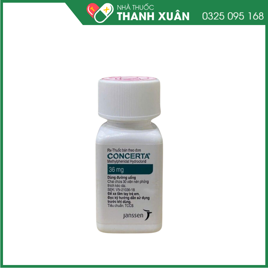 Concerta 36mg thuốc trị rối loạn tăng động giảm chú ý