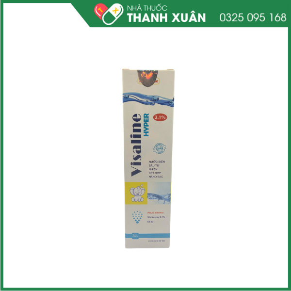 Dung dịch vệ sinh mũi Visaline Hyper làm sạch niêm mạc mũi và loại bỏ ...