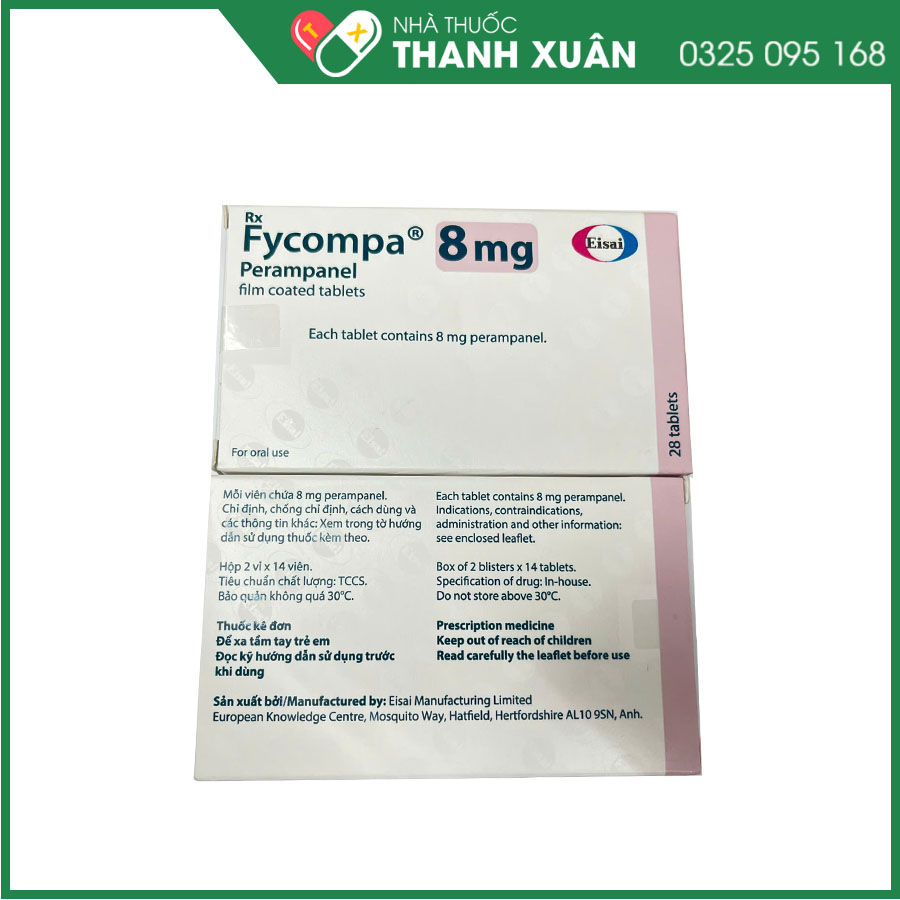 Fycompa 8mg điều trị bổ trợ cơn động kinh