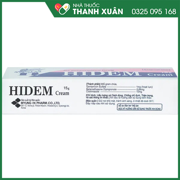 Thuốc Hidem cream tuýp 15g trị viêm da