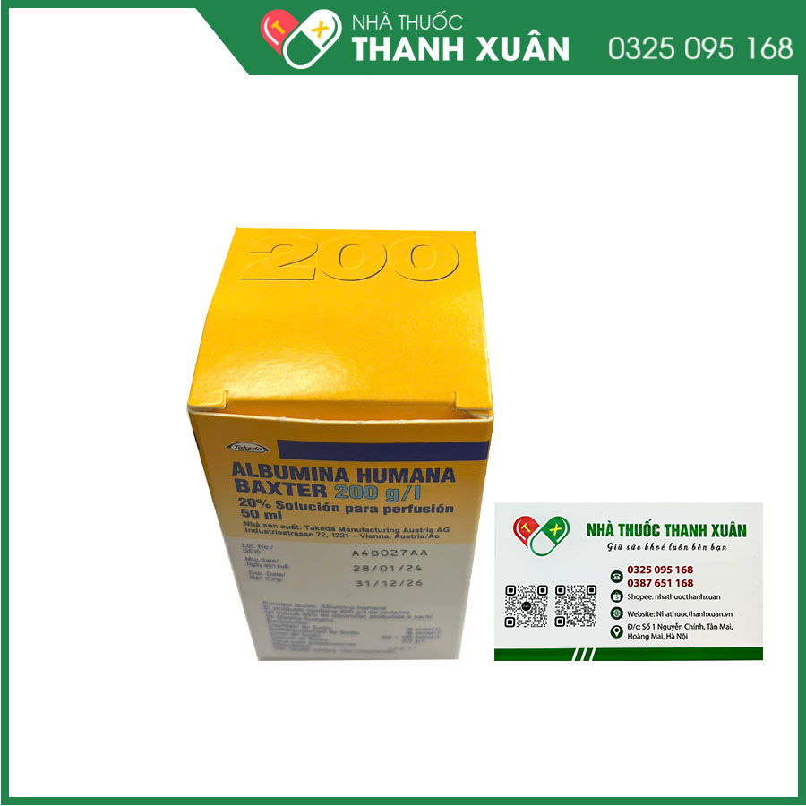 Human Albumin Baxter 200 g/l giúp phục hồi và duy trì thể tích máu