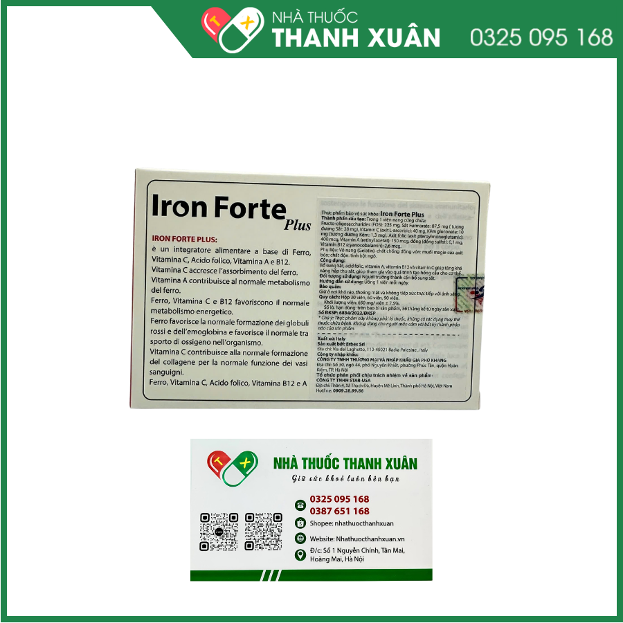 Iron Forte Plus - Bổ sung Sắt, acid folic, vitamin A, vitamin B12 và ...