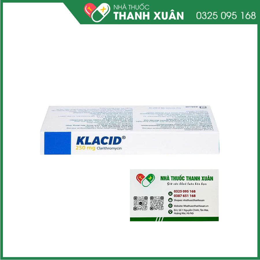 Klacid 250mg điều trị nhiễm khuẩn hô hấp, nhiễm trùng tiết niệu, da ...