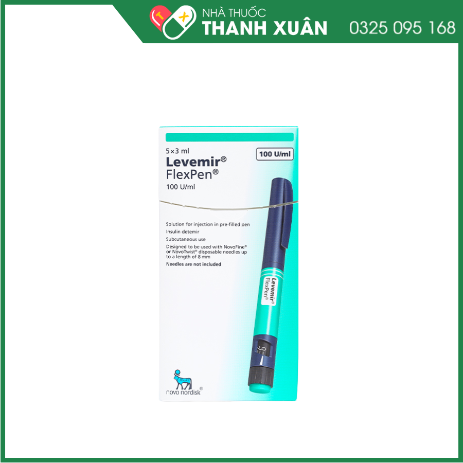 Bút tiêm Levemir FlexPen 100U/ml trị đái tháo đường