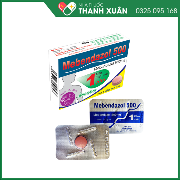 Mebendazol 500 điều trị nhiễm giun đường ruột