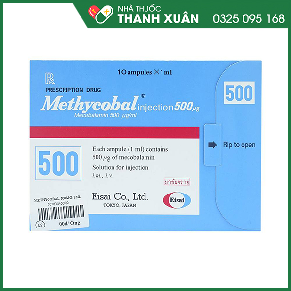 Thuốc Methycobal Injection 500µg/ml điều trị viêm dây thần kinh và ...