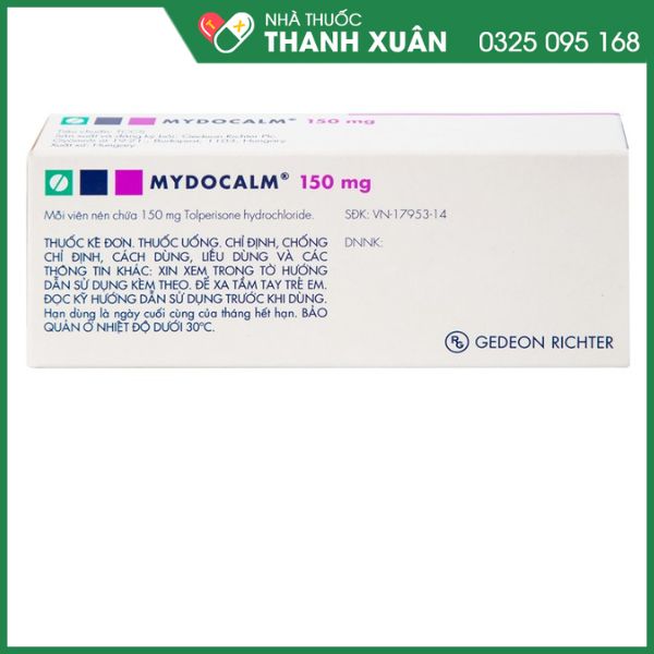 Mydocalm 150mg điều trị co cứng cơ
