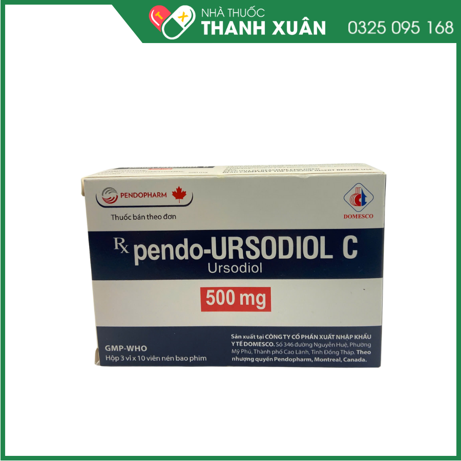 Pendo-Ursodiol C 250mg điều trị xơ gan mật nguyên phát (3 vỉ x 10 viên)