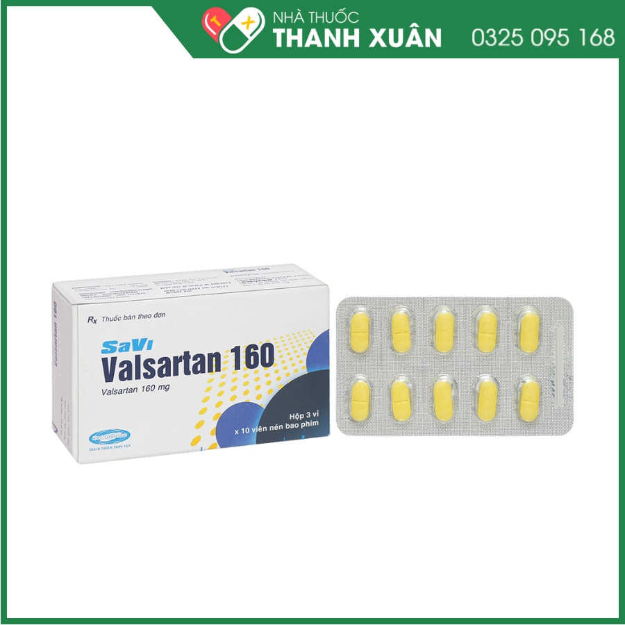 Savi Valsartan 160 điều trị tăng huyết áp, suy tim