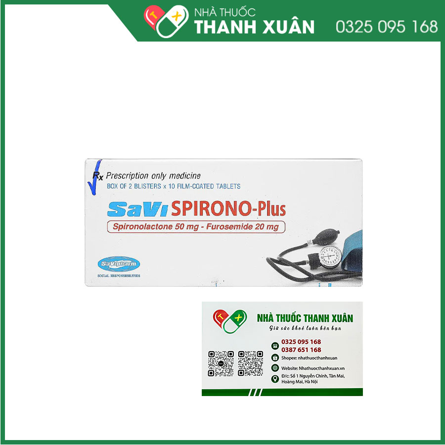 Savispirono-Plus thuốc điều trị tăng huyết áp, suy tim xung huyết mãn ...