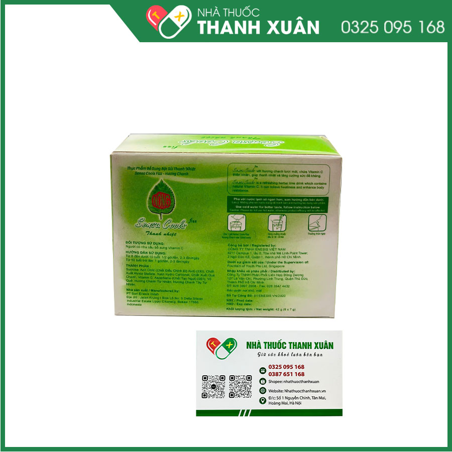 Bột sủi Sensa Cools hỗ trợ thanh nhiệt, bổ sung vitamin C