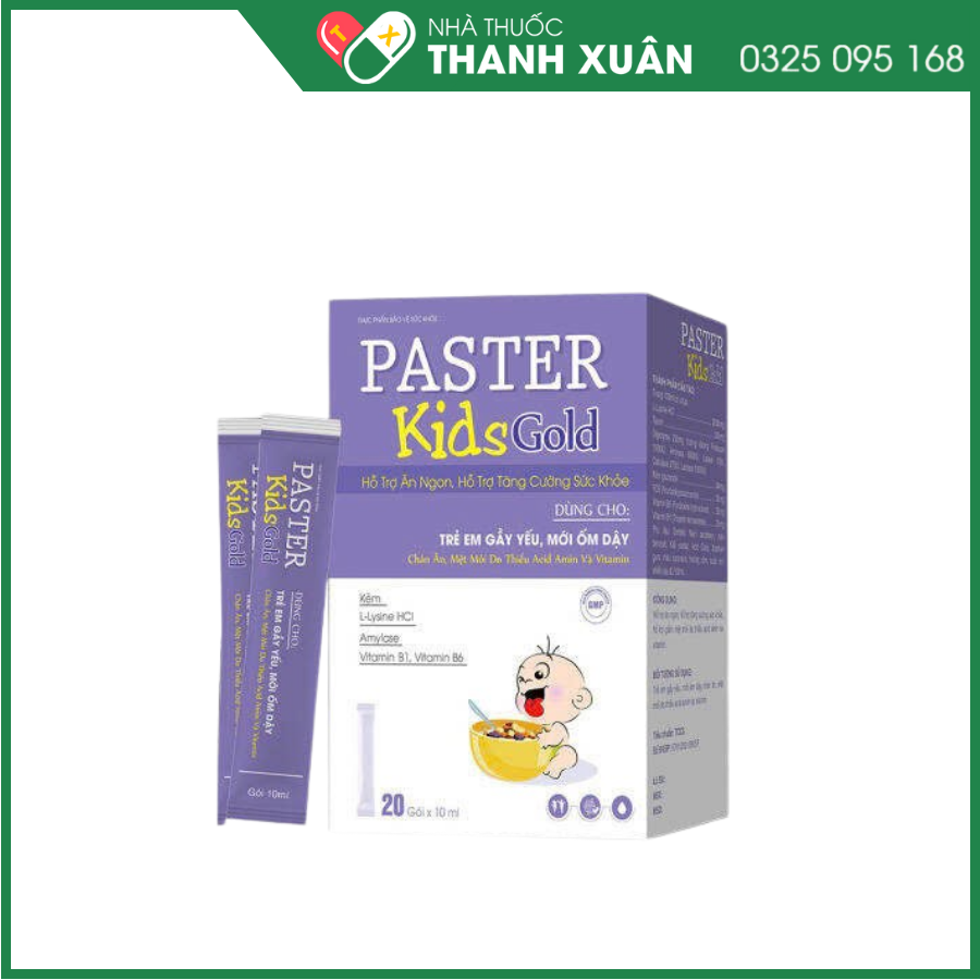 Siro Paster KidsGold Hỗ trợ ăn ngon, tăng cường sức khỏe