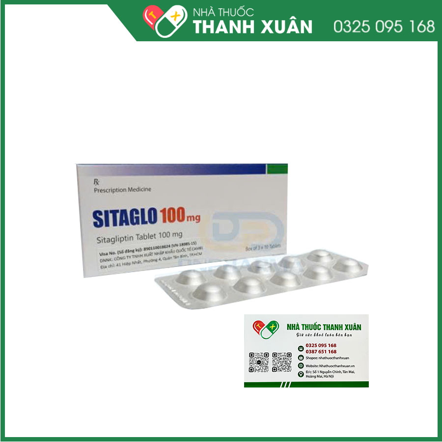 Sitaglo 100 thuốc điều trị đái tháo đường tuýp 2
