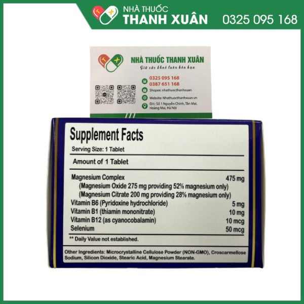 Slimma Care bổ sung một số Vitamin