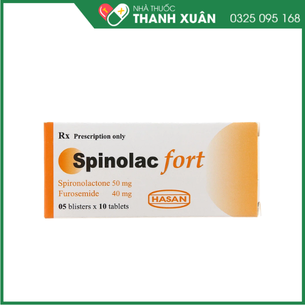 Spinolac Fort thuốc lợi tiểu trị tăng huyết áp, suy tim