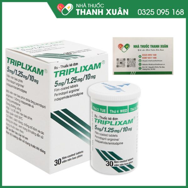 TRIPLIXAM 5mg/1.25mg/10mg thuốc điều trị tăng huyết áp