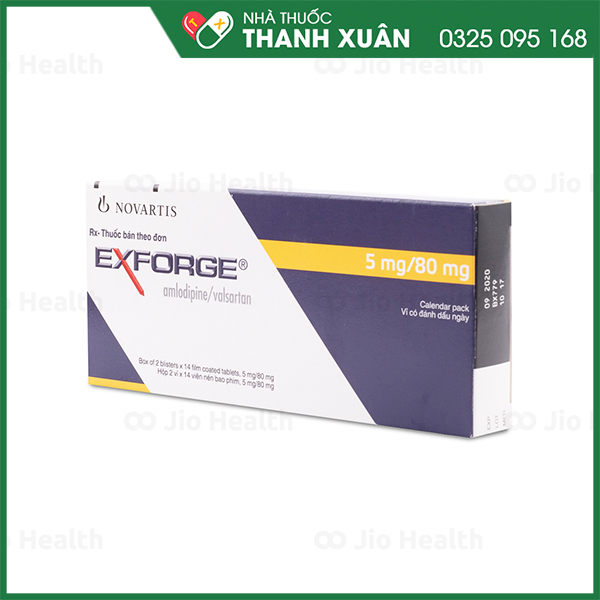Thuốc Exforge 5/80 điều trị tăng huyết áp vô căn