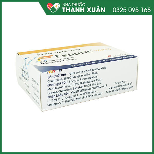 Thuốc Feburic 80mg kiểm soát tốt nồng độ acid uric