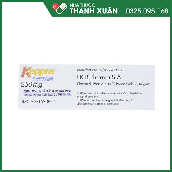 Thuốc điều trị động kinh Keppra 250mg