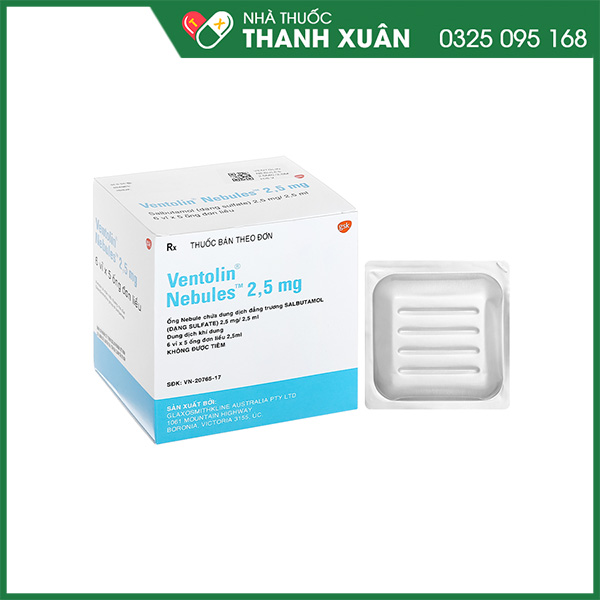 Thuốc Ventolin Nebules 2,5mg trị hen cấp tính