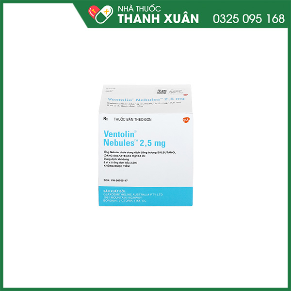 Thuốc Ventolin Nebules 2,5mg trị hen cấp tính