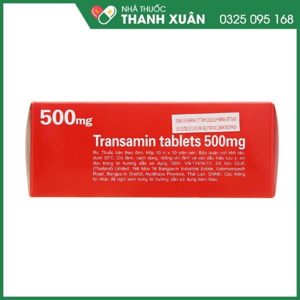 Transamin Tablets 500mg trị chảy máu do tăng tiêu firin
