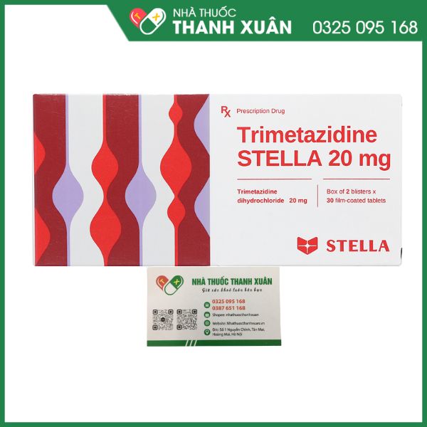 Trimetazidin Stada 20 mg điều trị bệnh tim mạch (2 hộp vỉ x 30 viên) Stada
