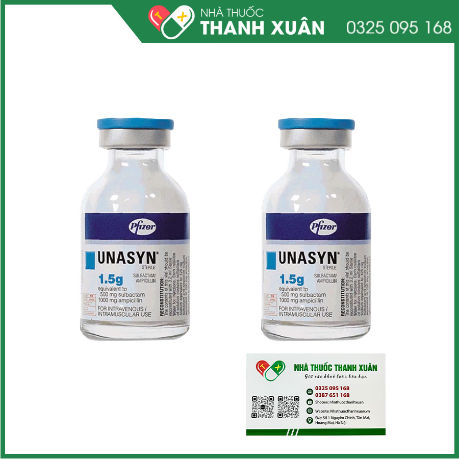 Thuốc Unasyn 1,5g điều trị nhiễm khuẩn hô hấp, nhiễm khuẩn huyết, nhiễm ...