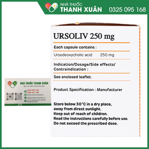 Viên nang Ursoliv 250mg điều trị sỏi mật, cải thiện chức năng gan