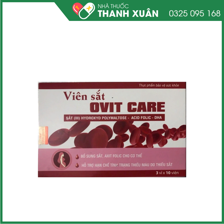 Viên sắt Ovit Care bổ sung sắt và acid folic cho cơ thể