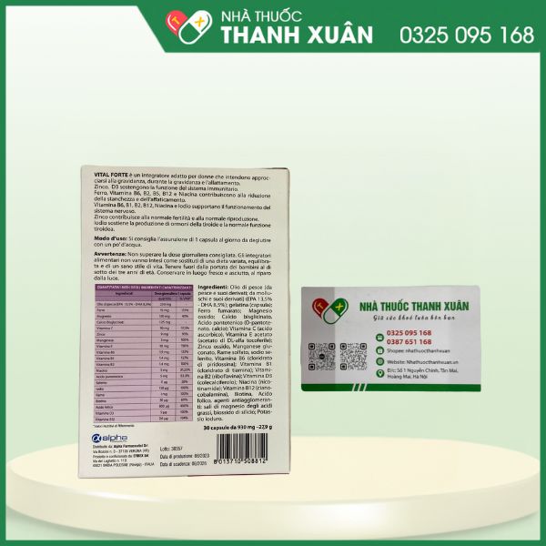 Vital Forte - Viên uống bổ sung DHA, EPA và một số vitamin, khoáng chất ...