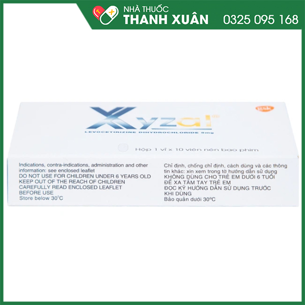 Xyzal 5mg trị viêm mũi dị ứng, mề đay