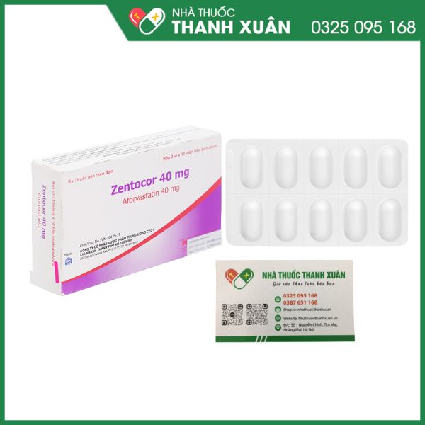Zentocor 40mg trị rối loạn mỡ máu (3 vỉ x 10 viên)